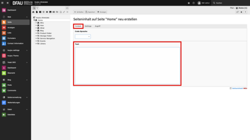 Code Block – ein toujou-Element für Syntax highlighting