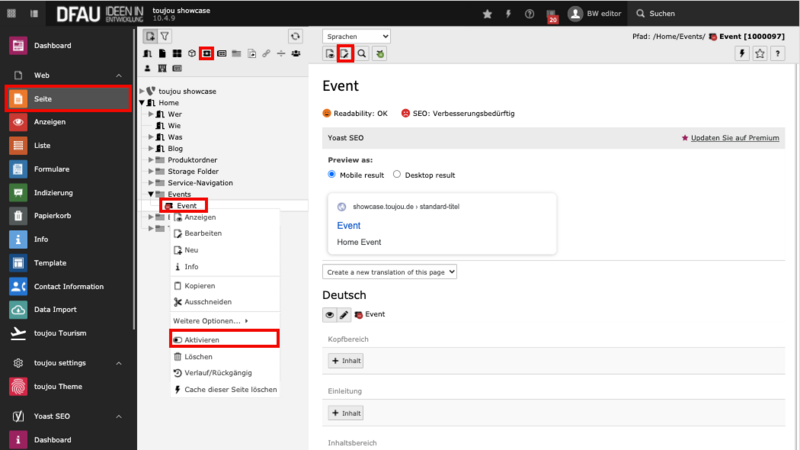 Tutorials: Events in TYPO3 anlegen – Hier ist toujou.